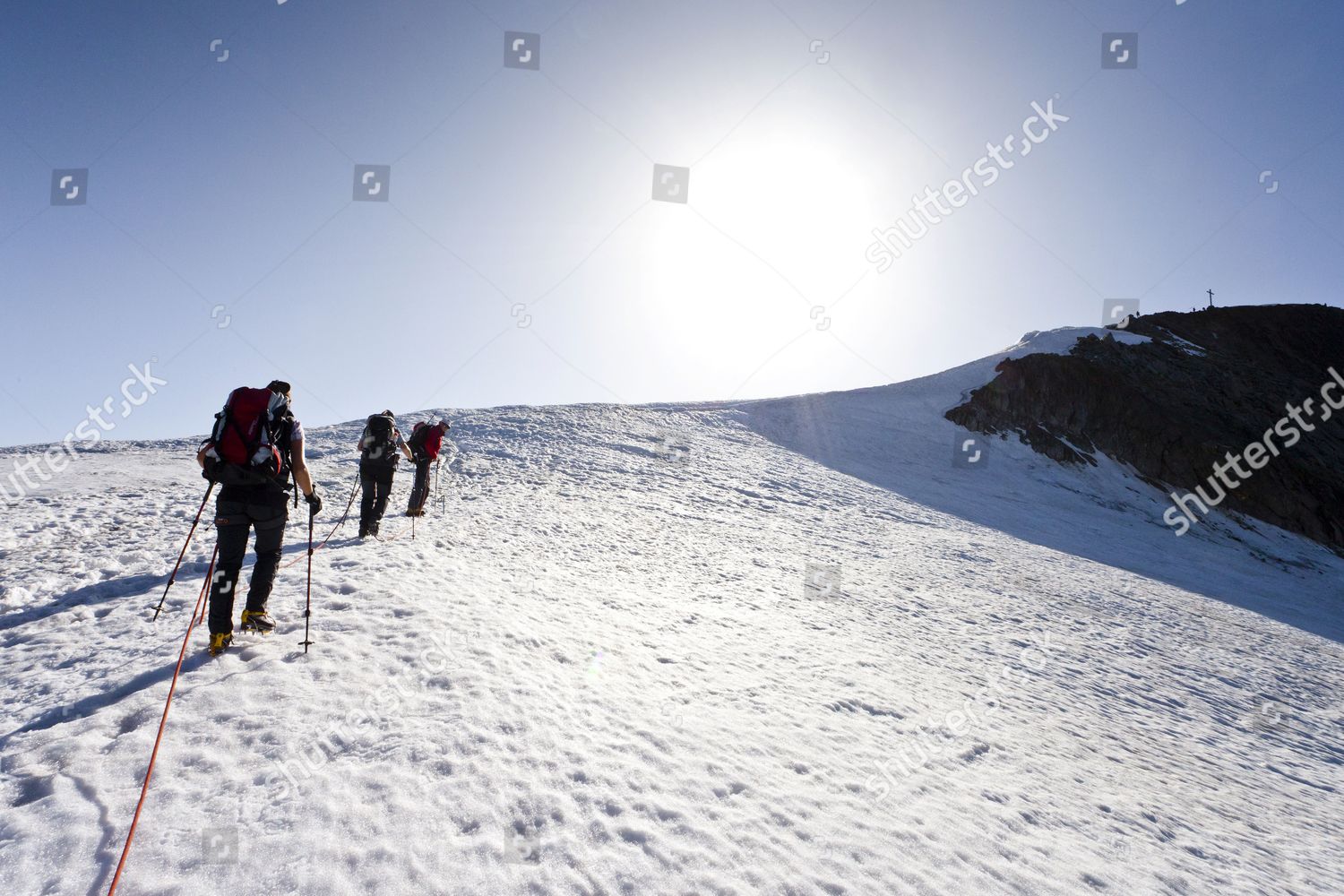 Model Released Hikers Climbing Similaun Mountain Editorial Stock Photo ...