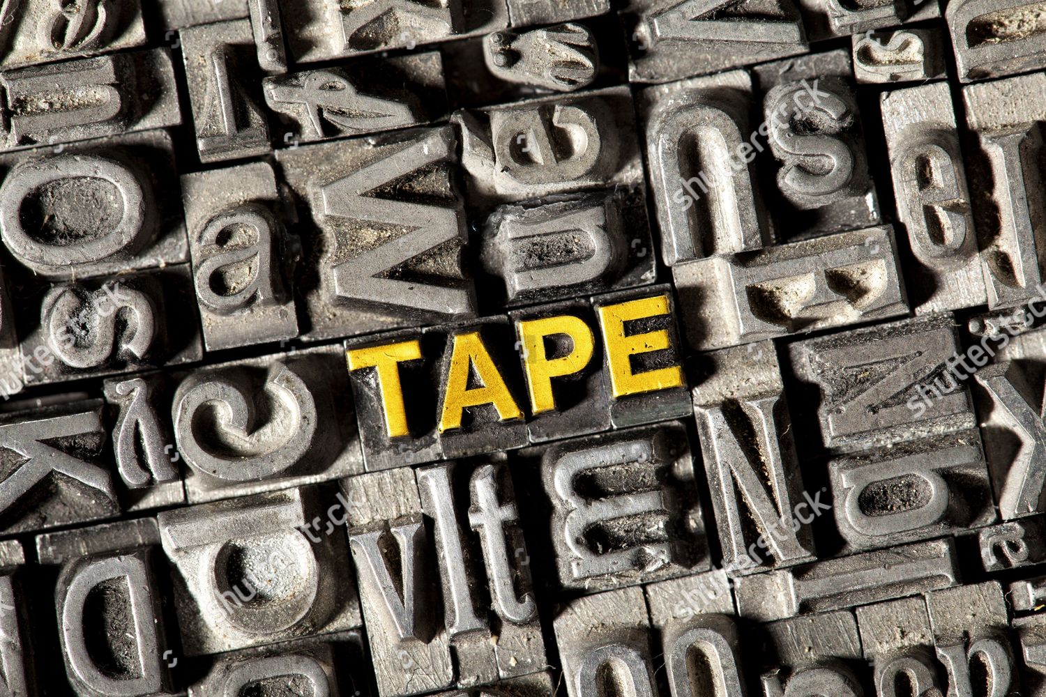 Old Lead Letters Forming Word Tape Editorial Stock Photo - Stock Image ...