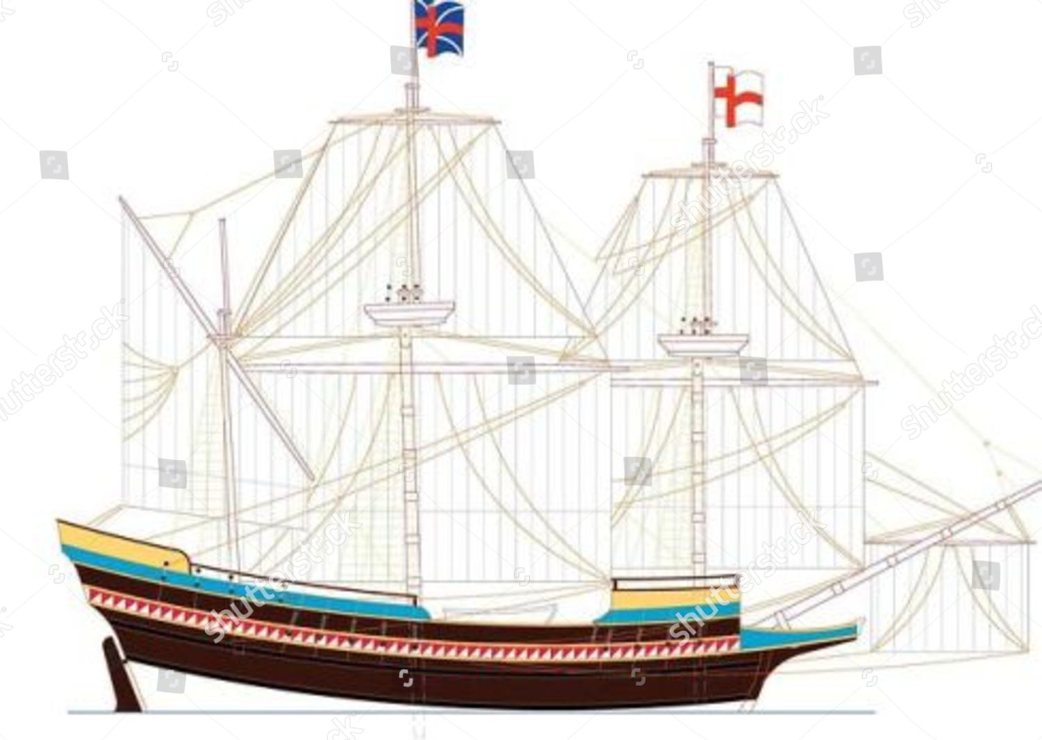 Plans Replica Mayflower Ship Editorial Stock Photo - Stock Image ...