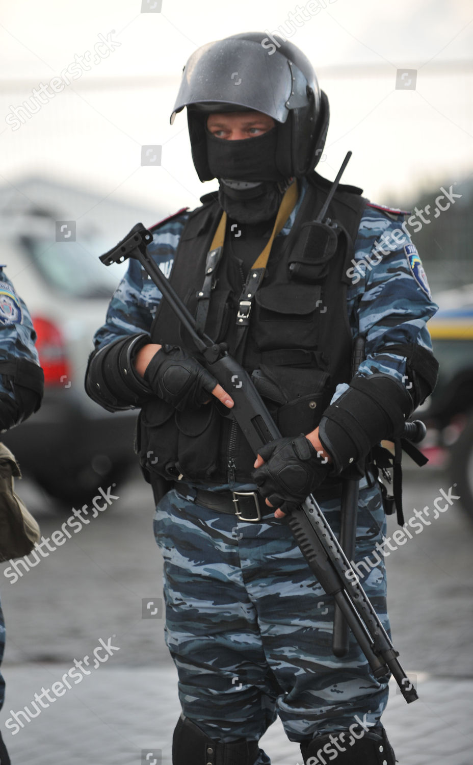Riot Police Armed Rubber Bullet Firing Editorial Stock Photo - Stock ...