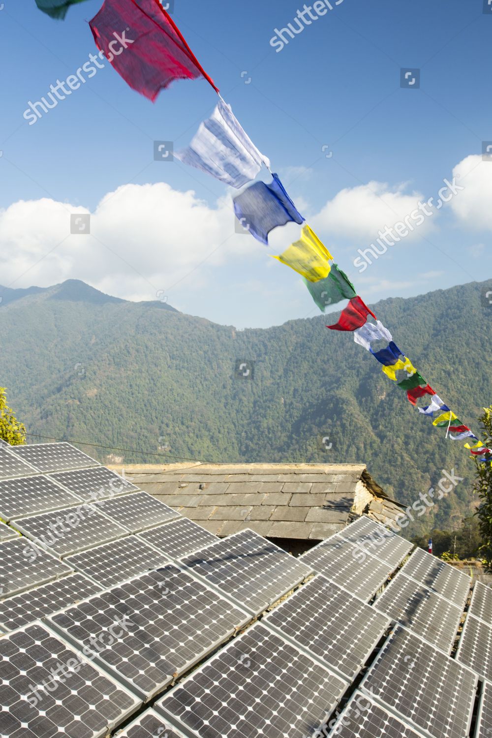 Solar Photo Voltaic Panels Ghandruk Himalayas Editorial Stock Photo ...
