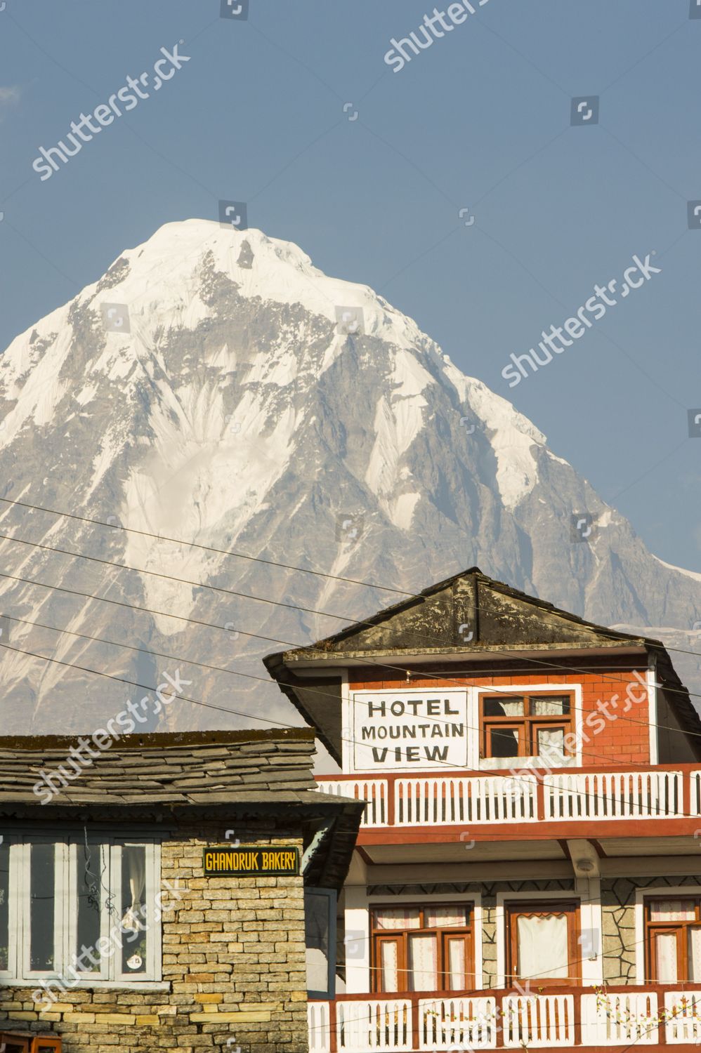Tea House Lodge Himalayas Nepal Looking Editorial Stock Photo - Stock ...
