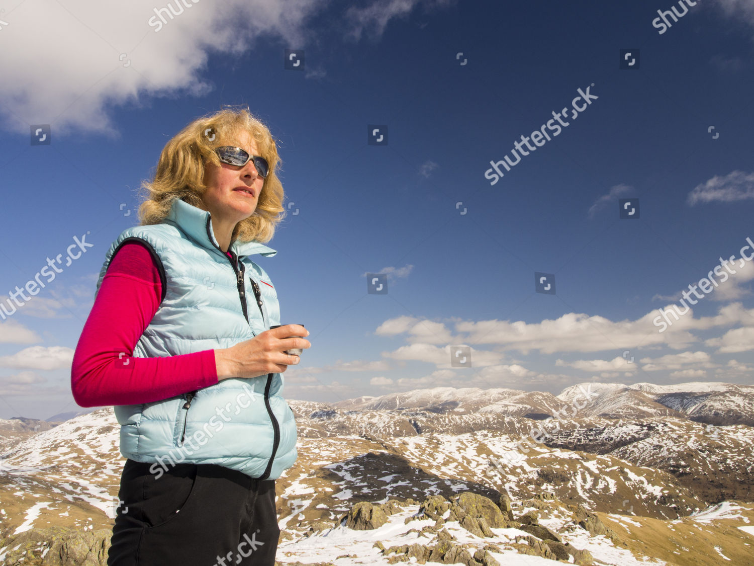 Woman Fell Walker On Wet Side Editorial Stock Photo - Stock Image ...