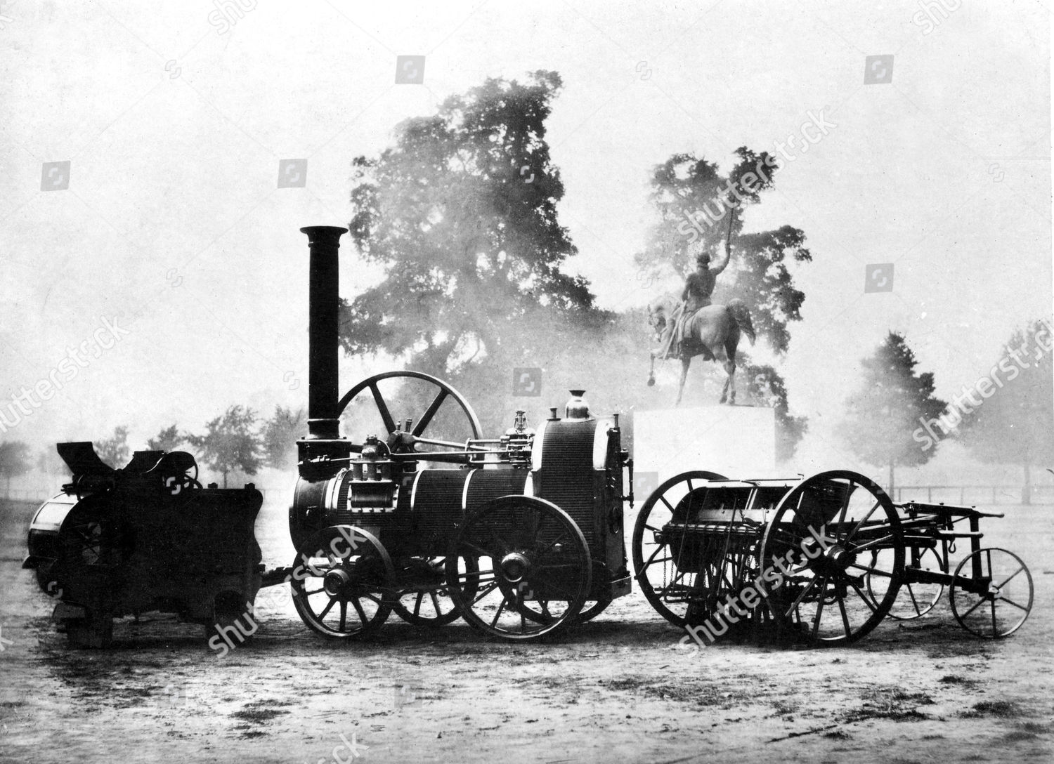 Steam Locomotive Driven Agricultural Machinery Editorial Stock Photo ...