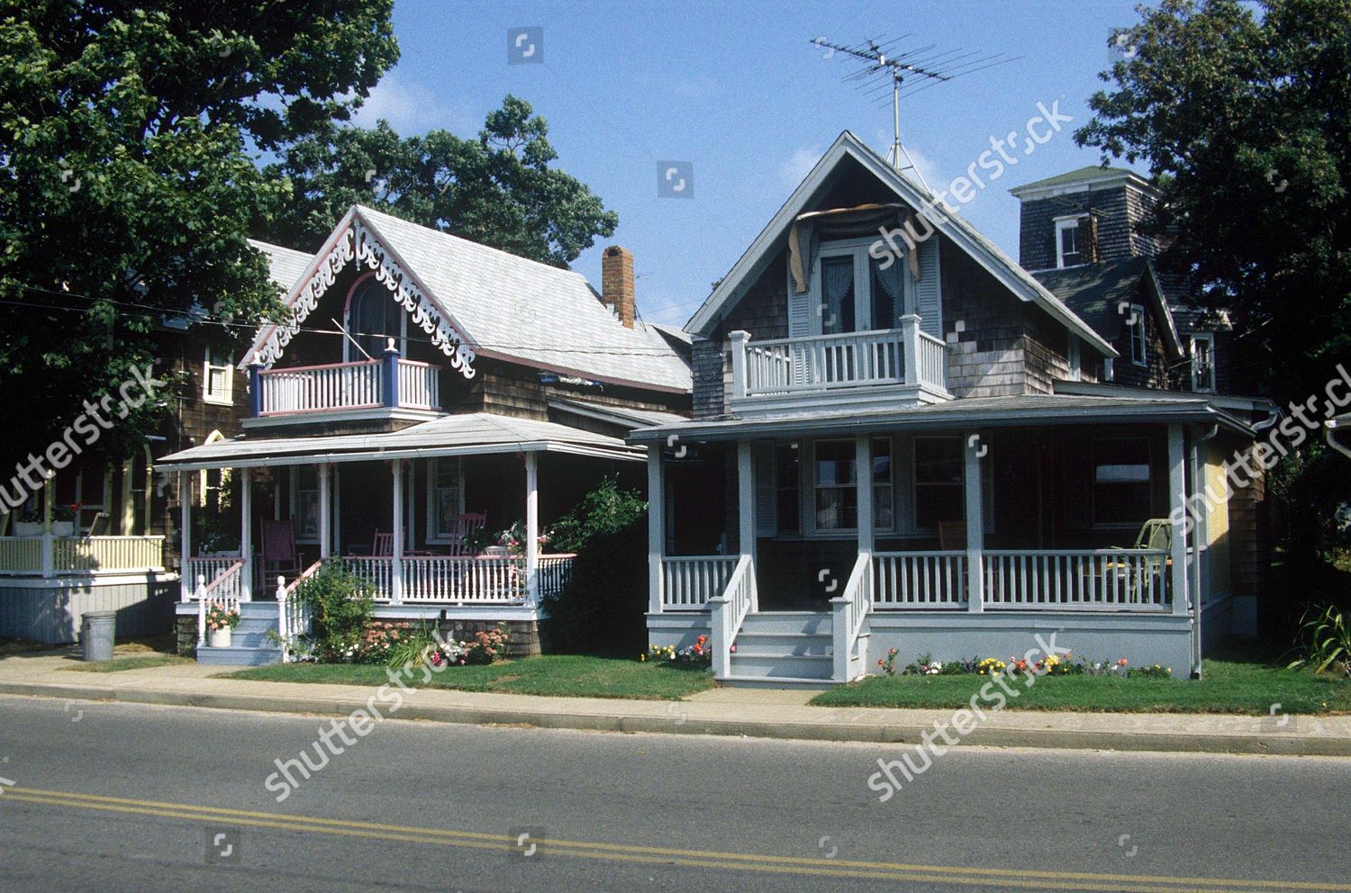 Gingerbread Cottages Oak Bluffs Marthas Vineyard Editorial Stock Photo ...