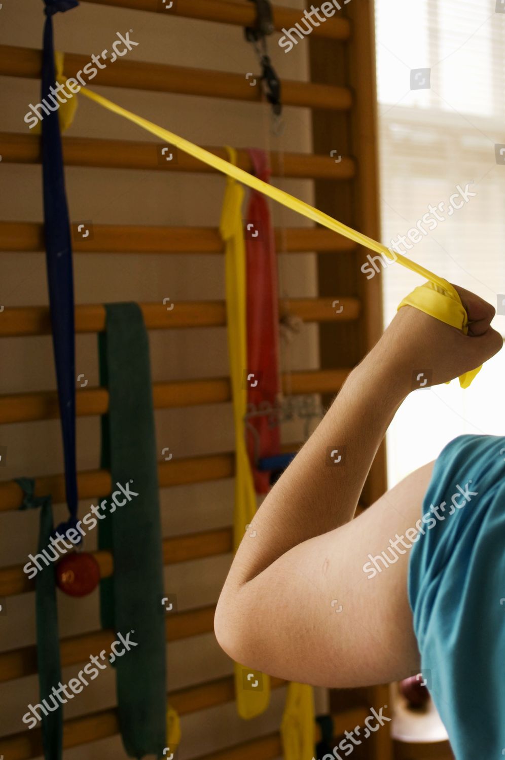 Physiotherapy Patient Exercises Rubber Tension Lines Editorial Stock ...