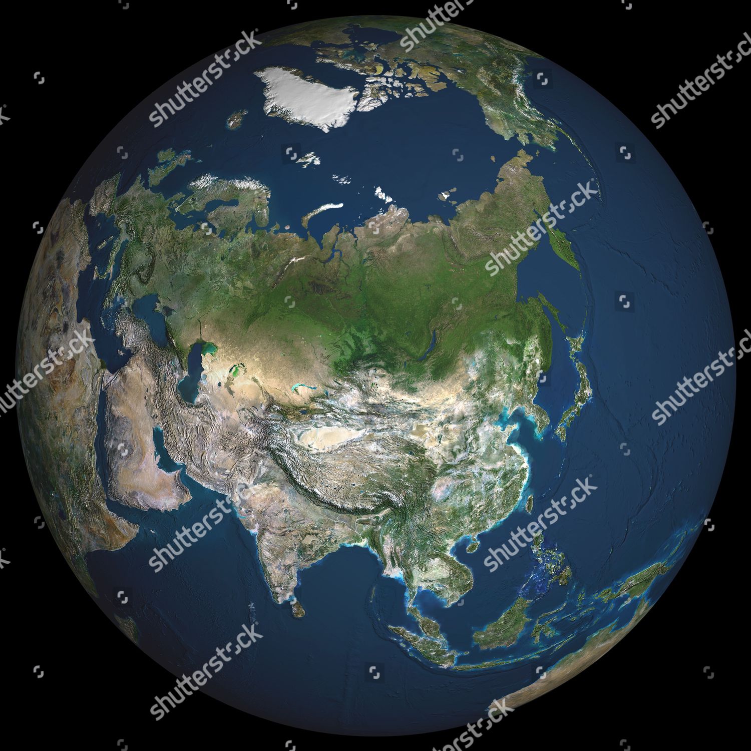 Globe Asia True Colour Satellite Image Editorial Stock Photo - Stock ...
