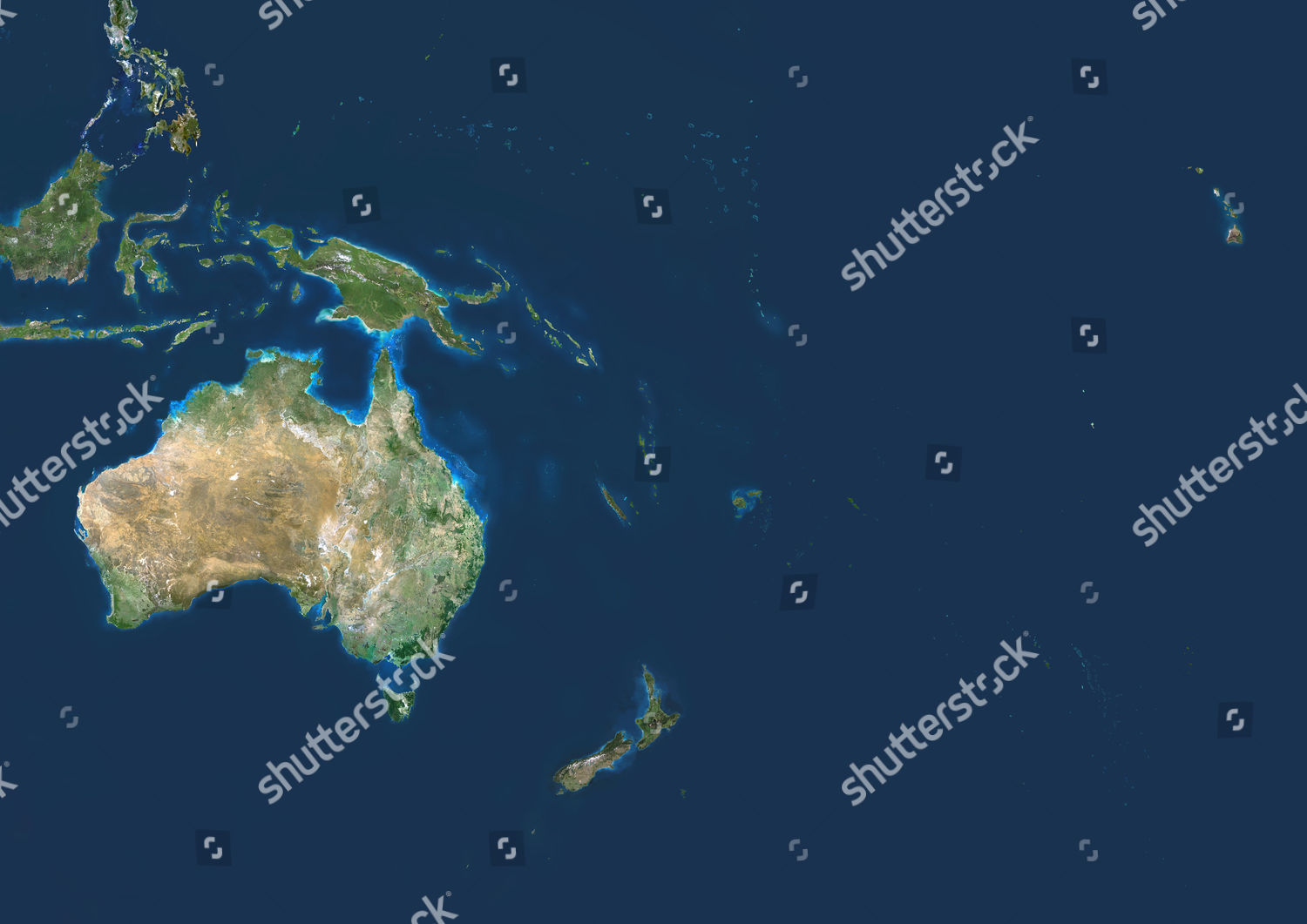 Oceania True Colour Satellite Image Oceania Editorial Stock Photo ...