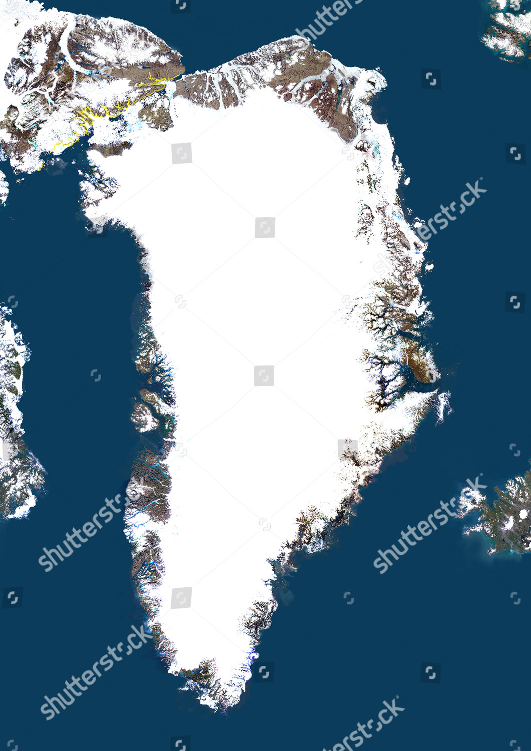 Greenland True Colour Satellite Image Border Editorial Stock Photo ...