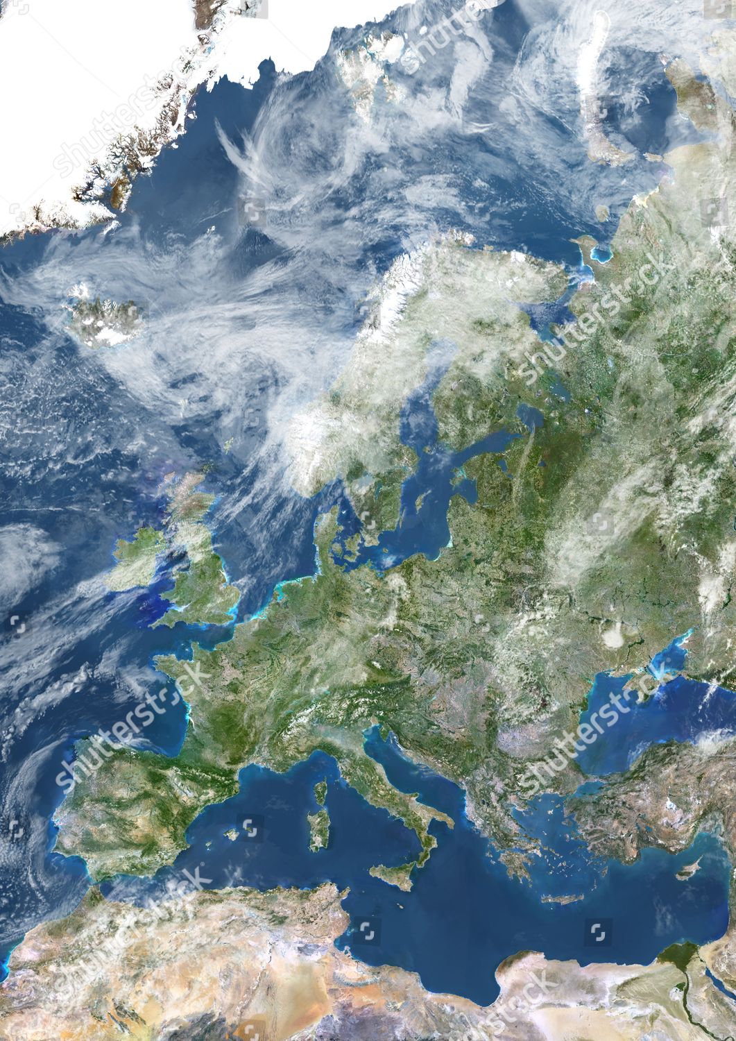 Europe Cloud Coverage True Colour Satellite Editorial Stock Photo ...