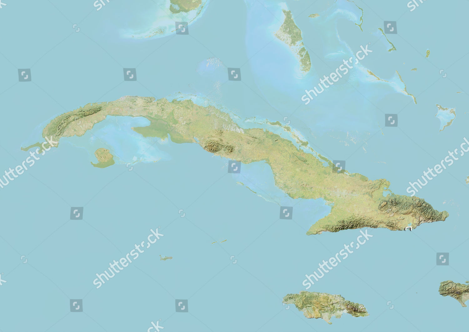 Cuba Relief Map Border Editorial Stock Photo - Stock Image | Shutterstock