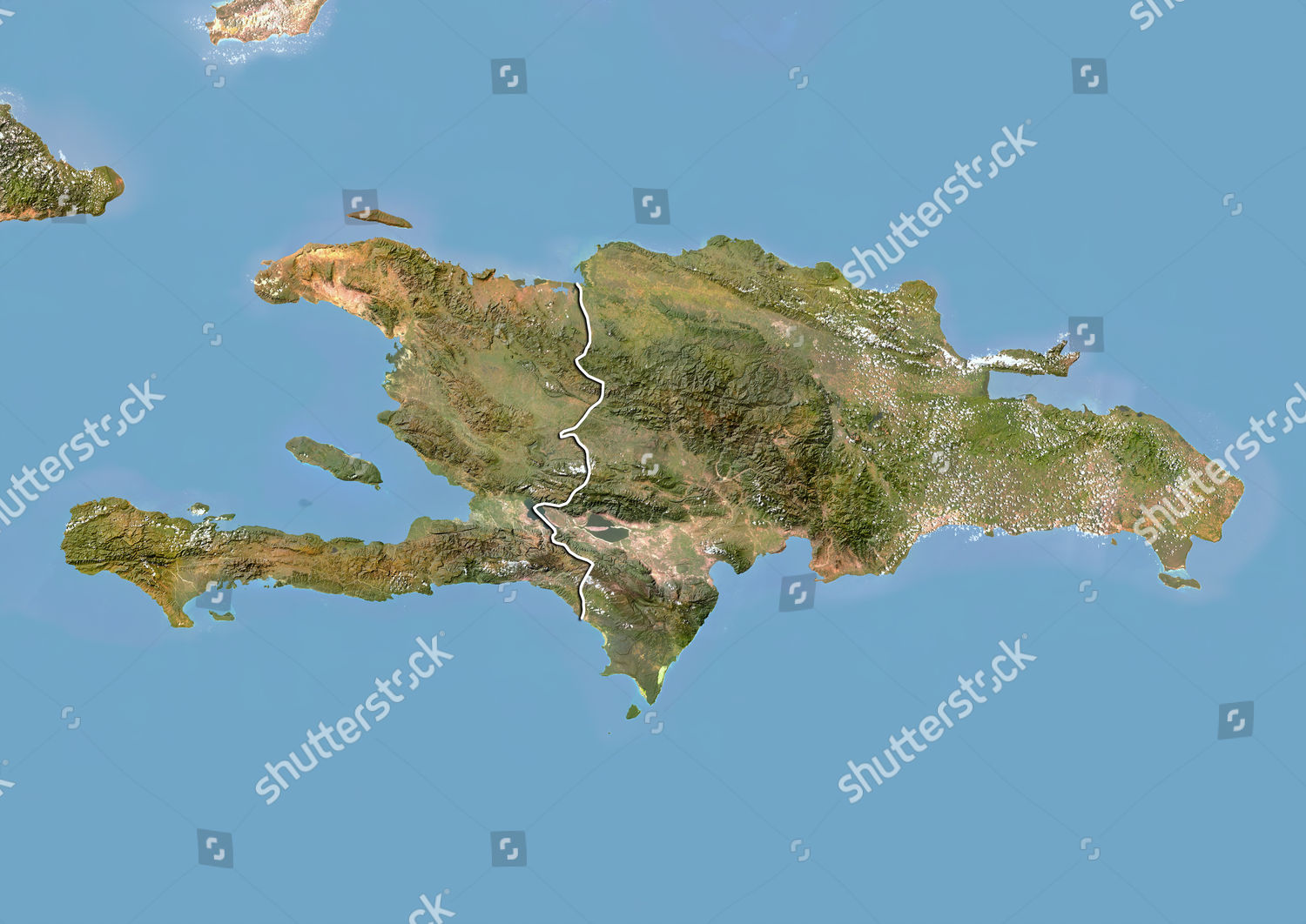 Dominican Republic Haiti Satellite Image Bump Editorial Stock Photo ...