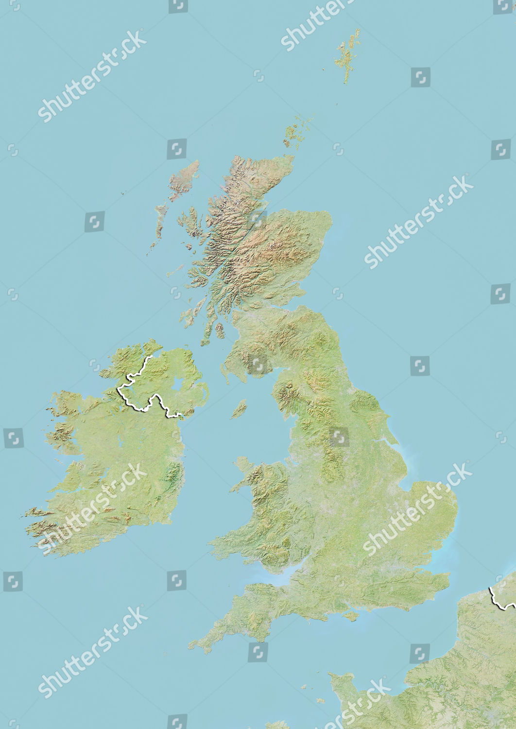 British Isles Relief Map Border Editorial Stock Photo - Stock Image ...