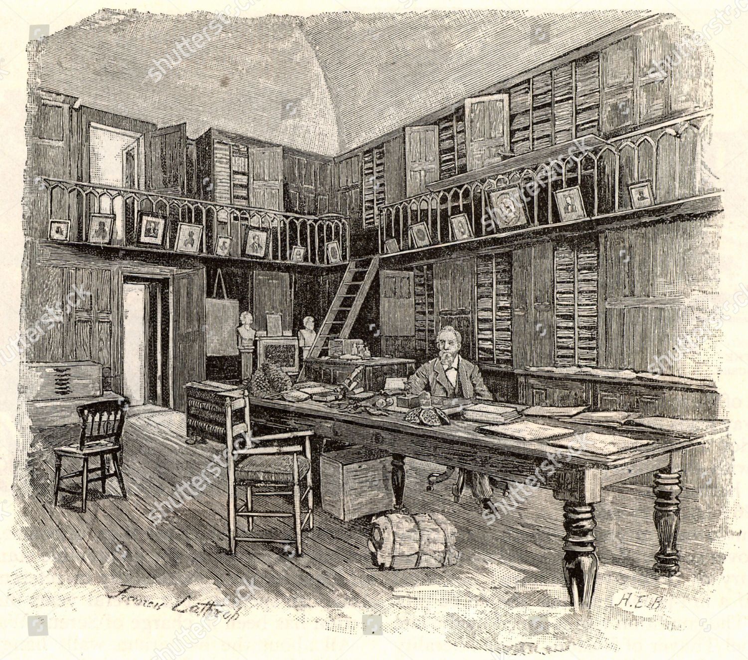 Asa Gray 18101888 American Botanist Herbarium Editorial Stock Photo ...