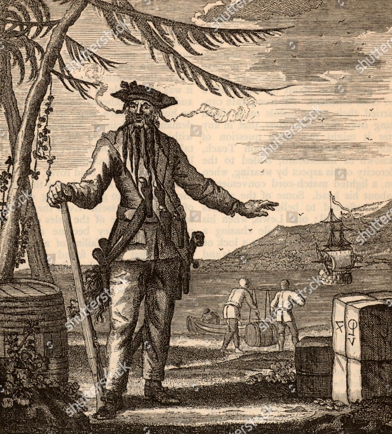 Blackbeard Popular Name Edward Teach Thatch Editorial Stock Photo ...