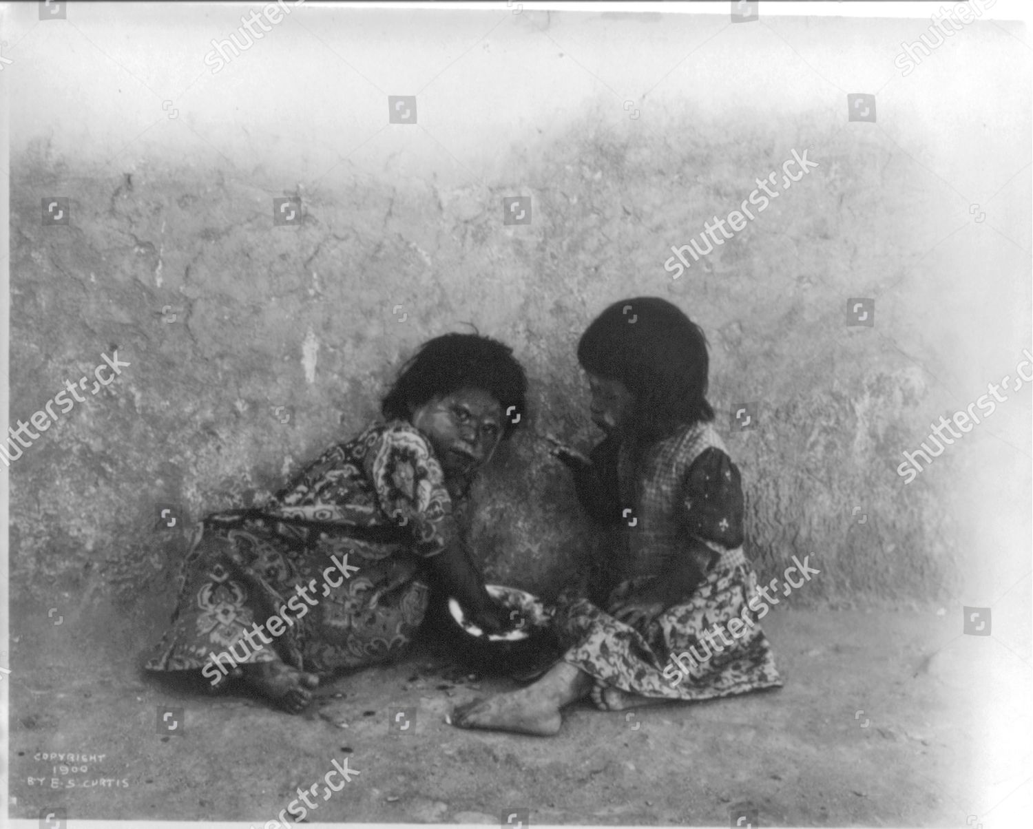 Native American Hopi Children Eating Melon Editorial Stock Photo ...