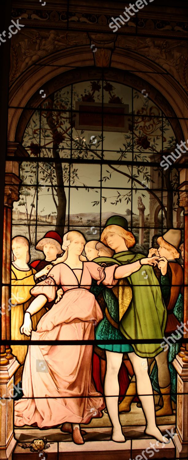 Stained Glass Depicting Dancers 1885 Editorial Stock Photo - Stock ...