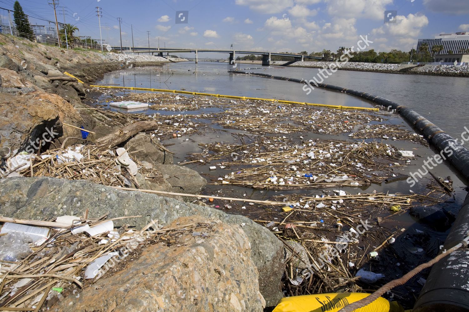 Garbage Boom On Los Angeles River Editorial Stock Photo - Stock Image ...