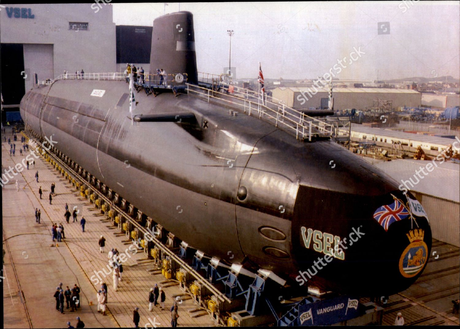 The nuclear ballistic missile submarine HMS Vengeance seen in ...