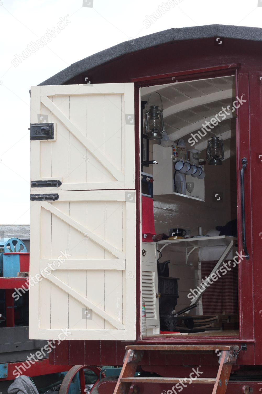 Red Gypsy Caravan Door Open Editorial Stock Photo - Stock Image ...