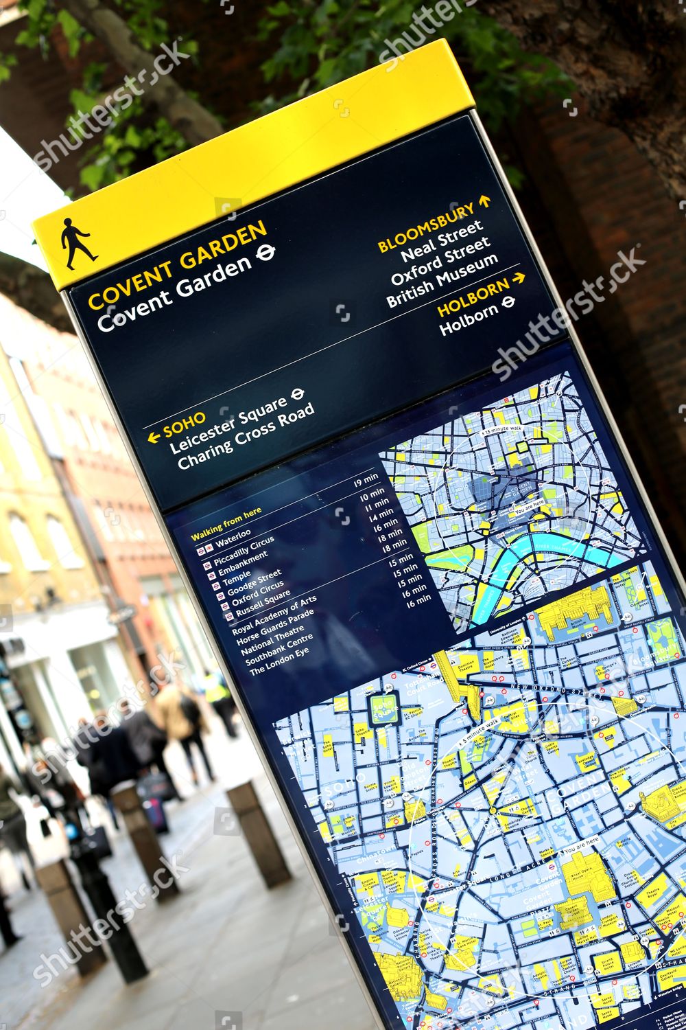 Covent Garden Tourist Direction Map London Editorial Stock Photo ...