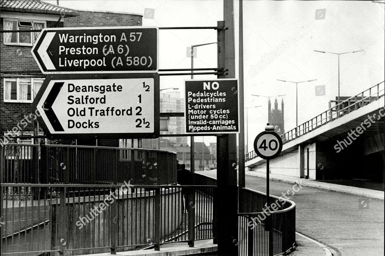 Illegal Traffic Signs On Mancunian Way Editorial Stock Photo - Stock ...