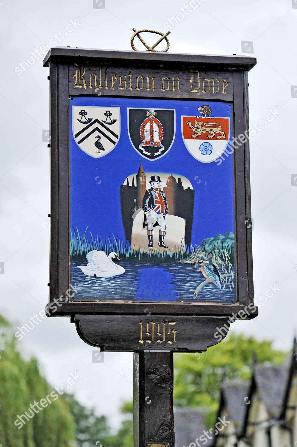 Rolleston On Dove Village Sign Daily Editorial Stock Photo - Stock ...