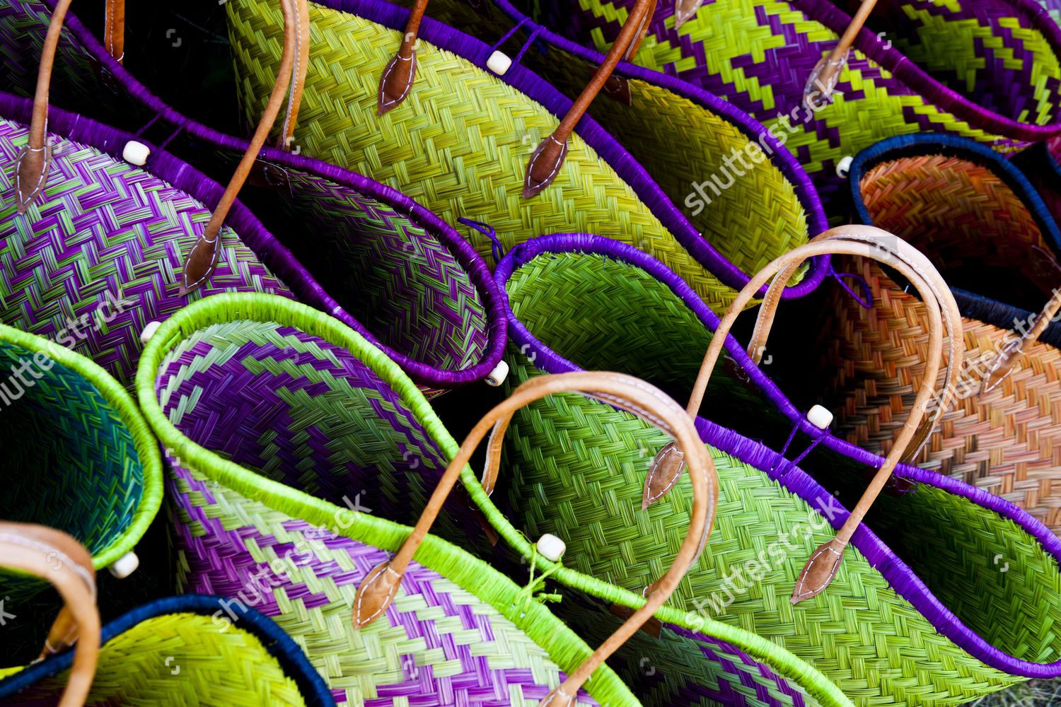 African Straw Bags African Market Editorial Stock Photo - Stock Image ...