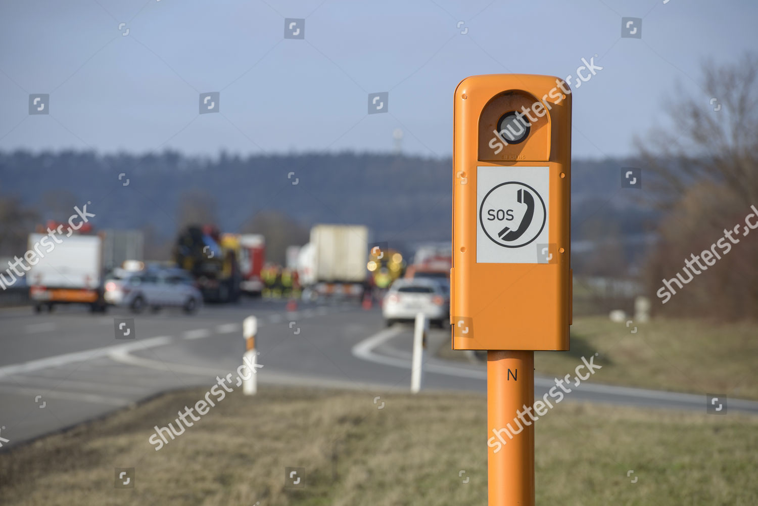 Emergency Telephone On Motorway Front Scene Editorial Stock Photo ...