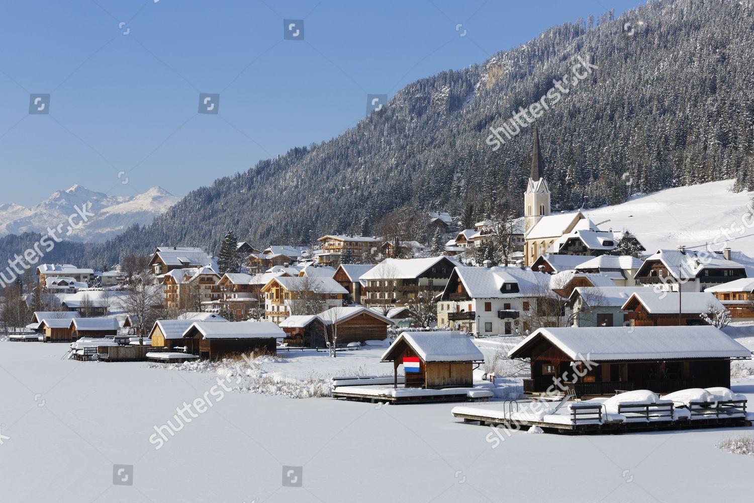 Frozen Weissensee Lake Editorial Stock Photo - Stock Image | Shutterstock