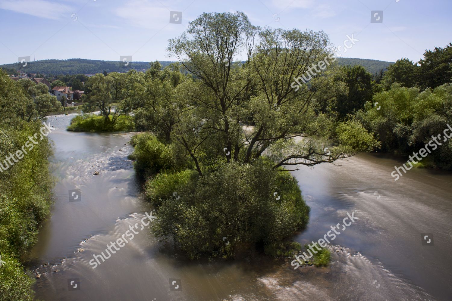 Small Island Branch Fulda River Editorial Stock Photo - Stock Image ...