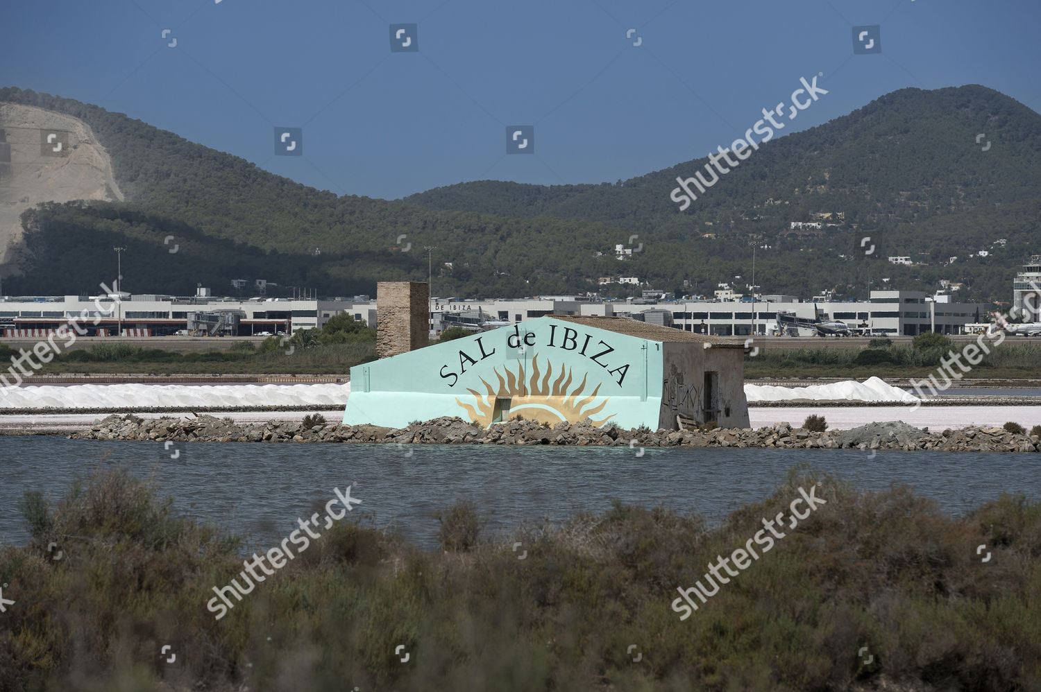 Sal De Ibiza Salt Pans Front Editorial Stock Photo - Stock Image ...