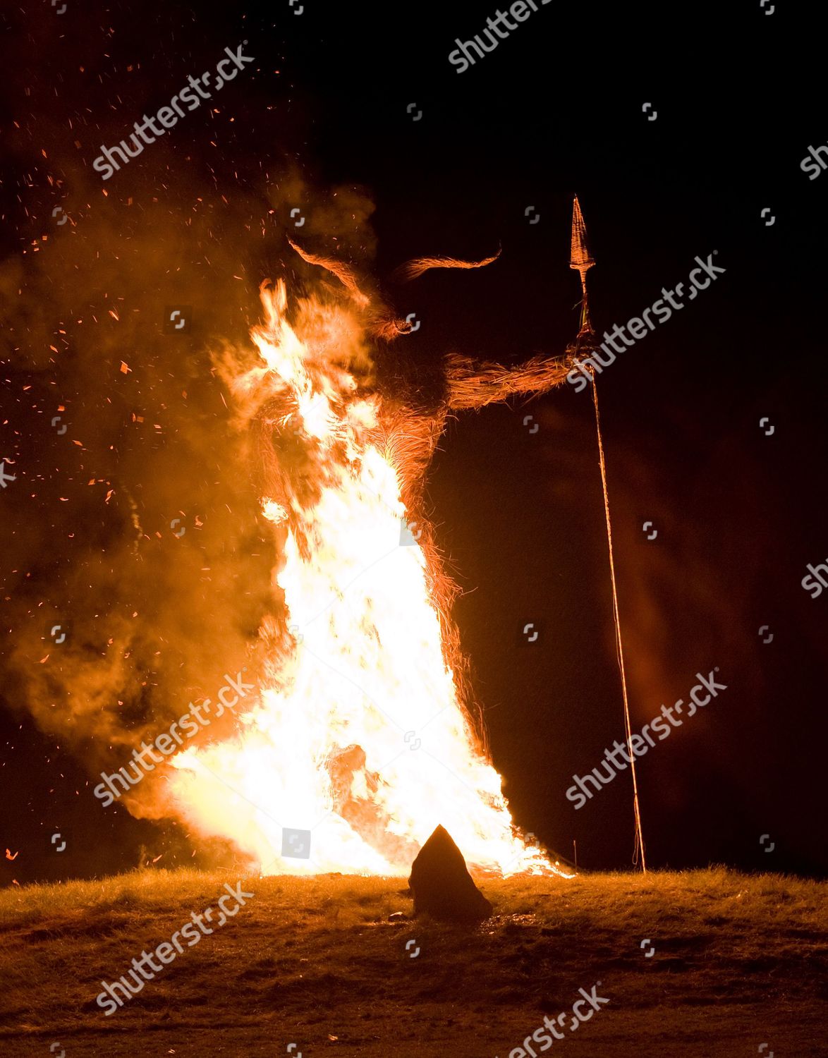 Burning Wickerman Effigy Set On Fire Editorial Stock Photo - Stock ...