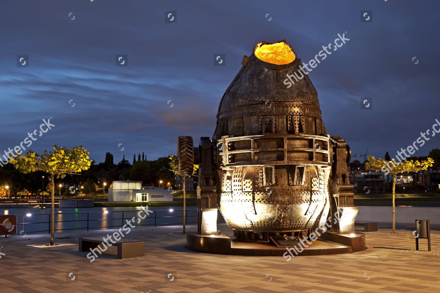 Illuminated Thomas Converter Dusk On Kulturinsel Editorial Stock Photo ...