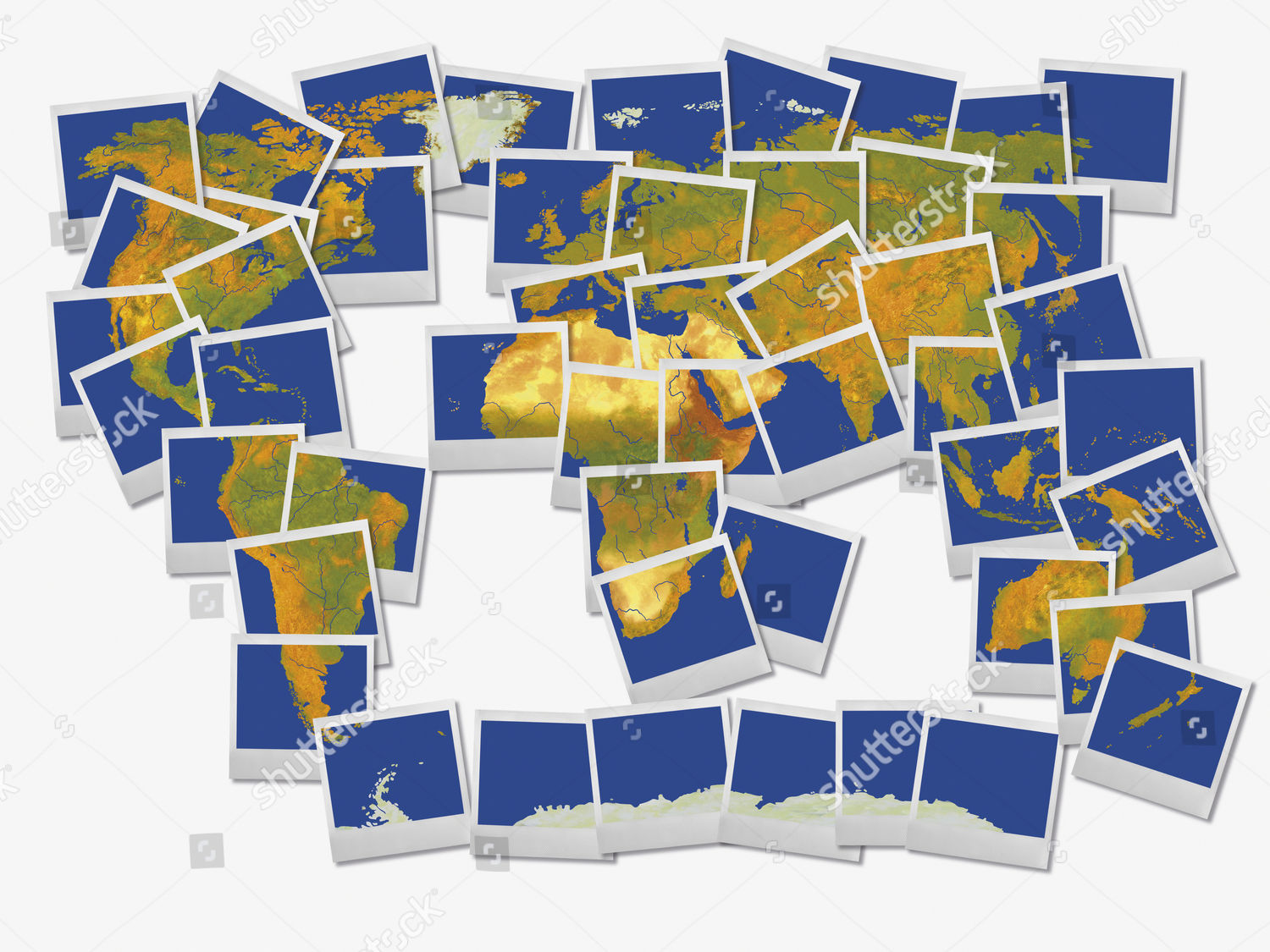 World Map Made Polaroids Editorial Stock Photo - Stock Image | Shutterstock