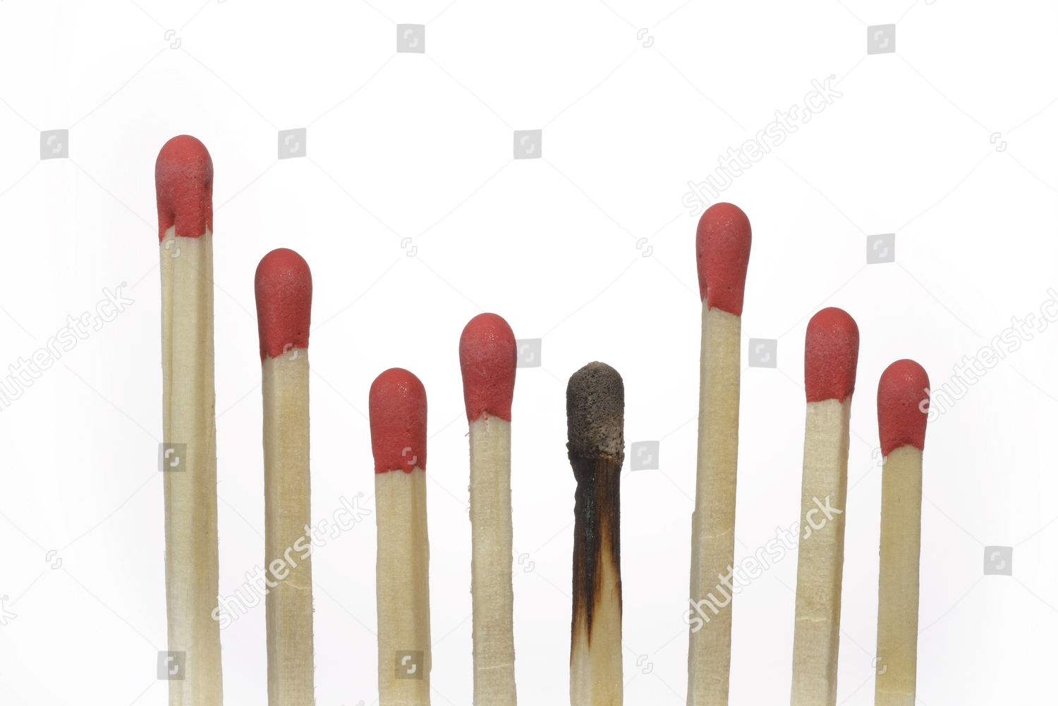 Row Matches One Match Burned Symbolic Editorial Stock Photo - Stock ...