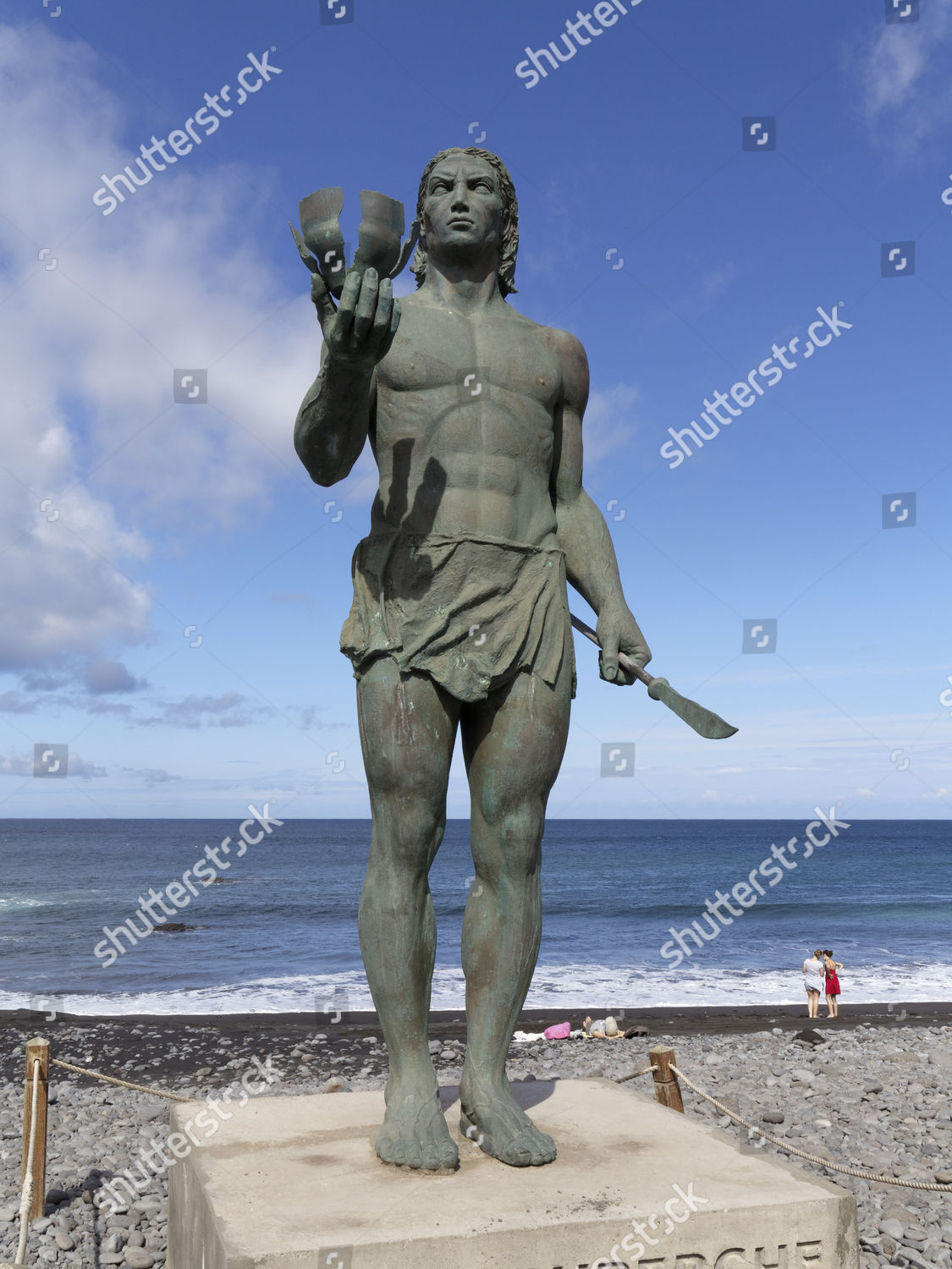 Bronze Statue Monument Guanche Warrior Hautacuperche Editorial Stock ...
