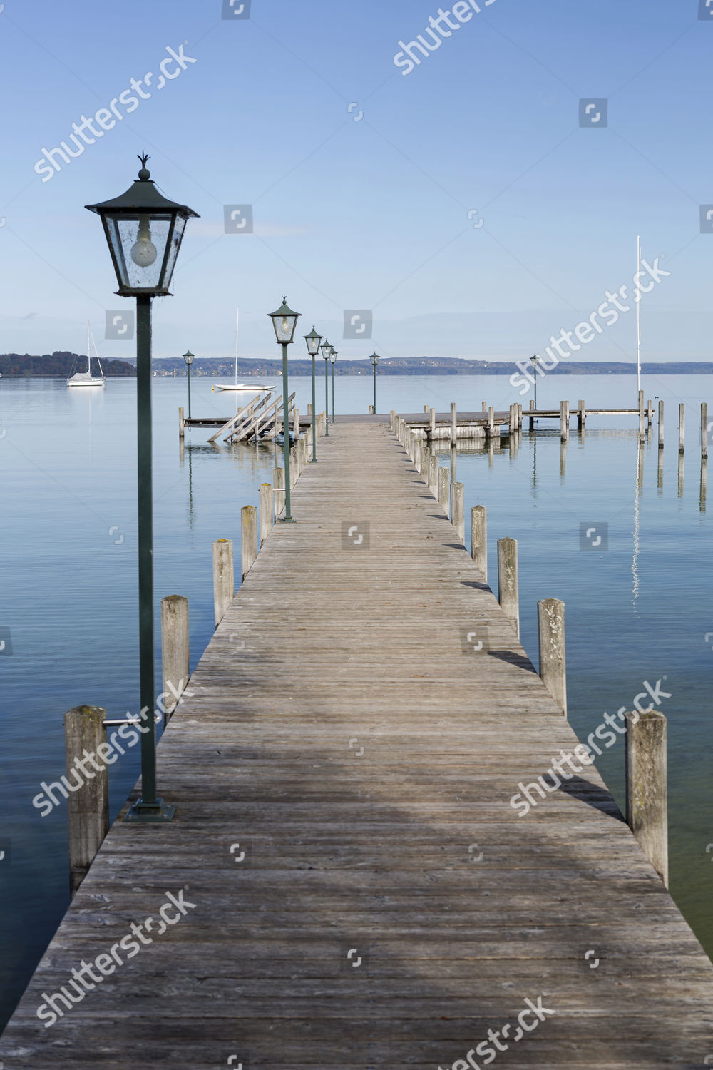 Jetty Lake Starnberg Seeshaupt Bavaria Germany Editorial Stock Photo ...