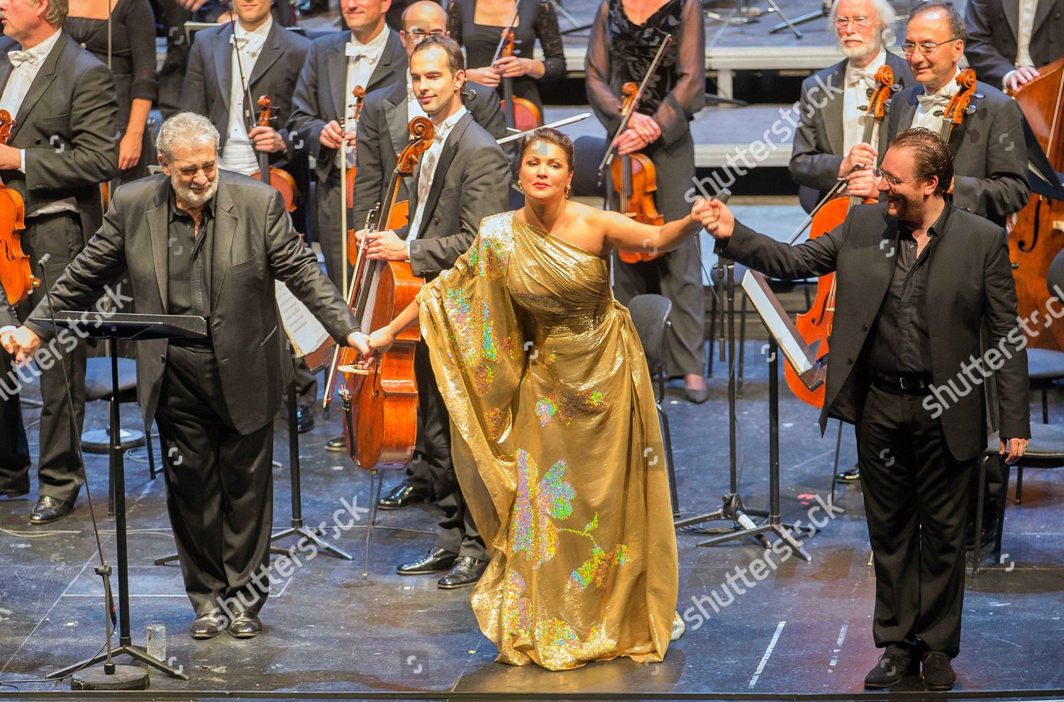 Placido Domingo Anna Netrebko Francesco Meli Editorial Stock Photo ...