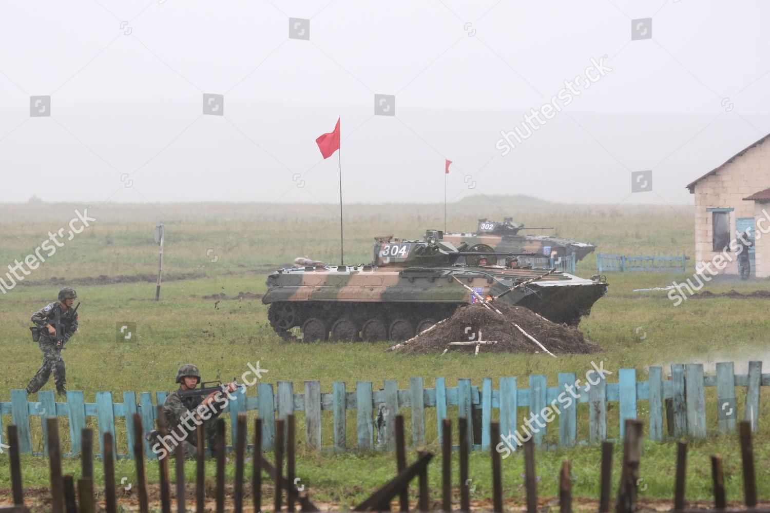 Chinese Armoured Forces Infantry Advance Under Editorial Stock Photo ...