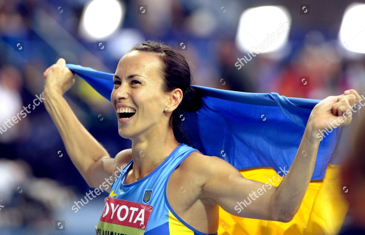 Ganna Melnichenko Celebrating Victory Womens Heptathlon Editorial Stock ...