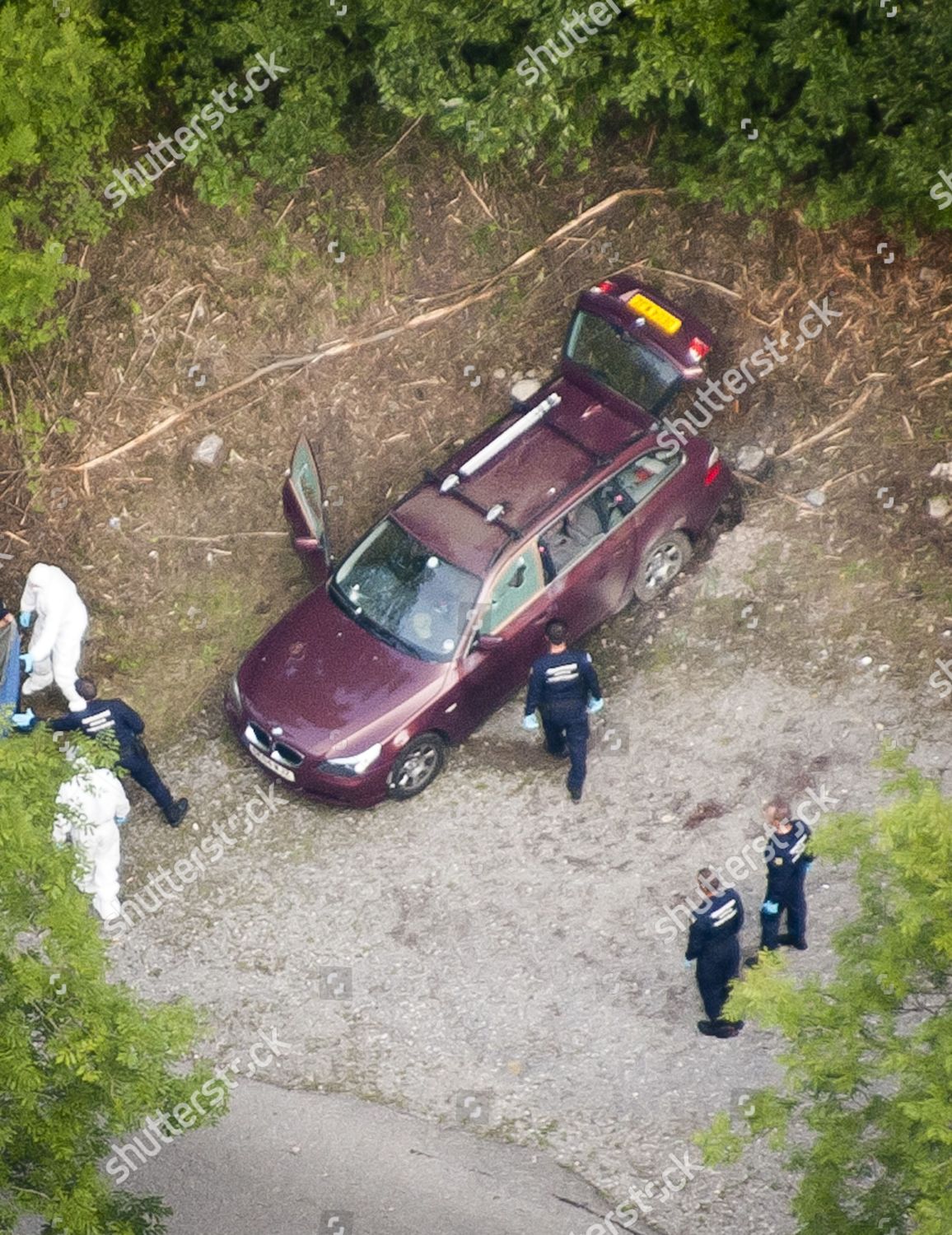 Aerial Photo Car Murder Scene Forrest Editorial Stock Photo - Stock ...