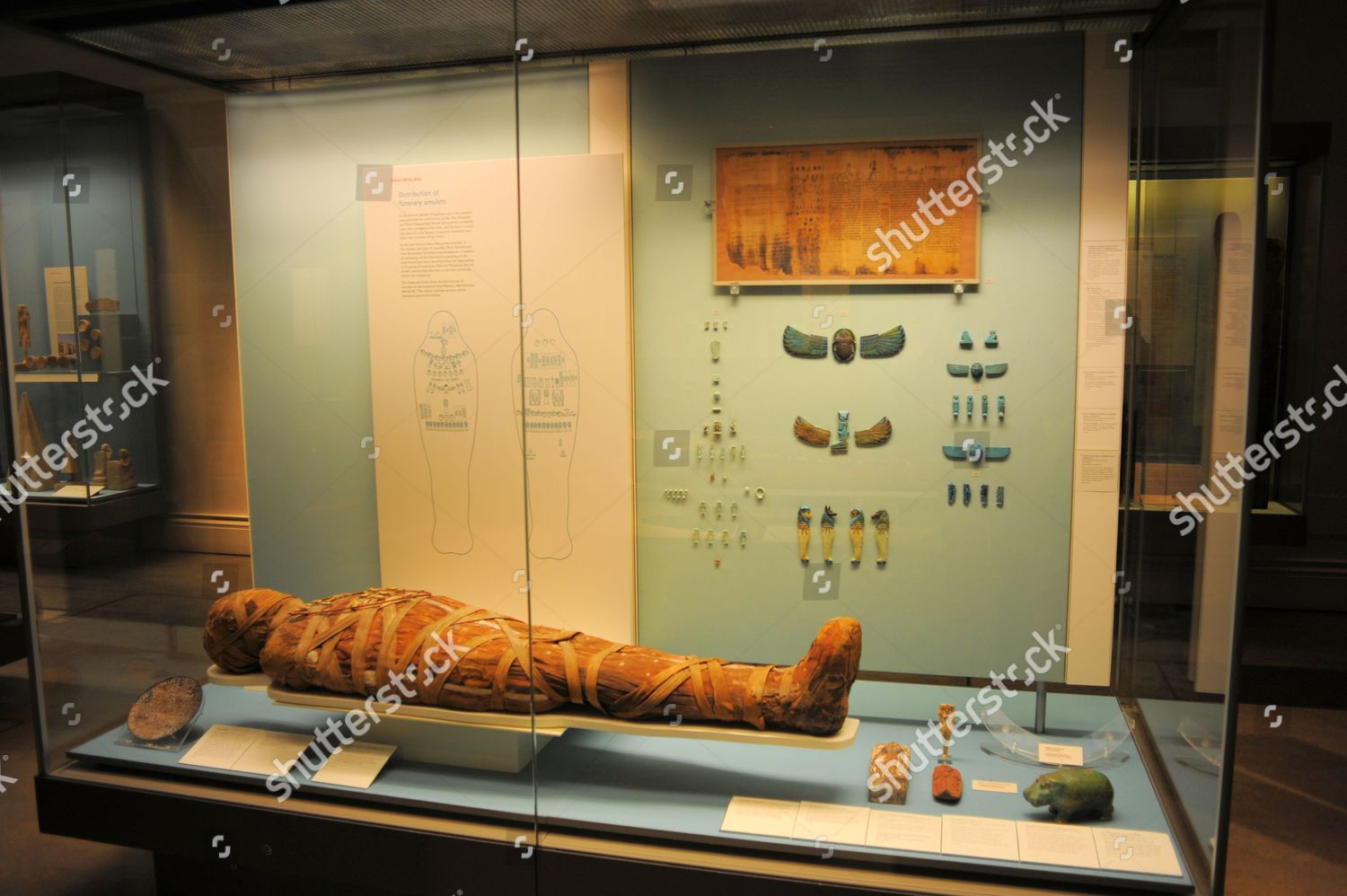 Mummy Funerary Amulets Egyptian Gallery British Editorial Stock Photo ...