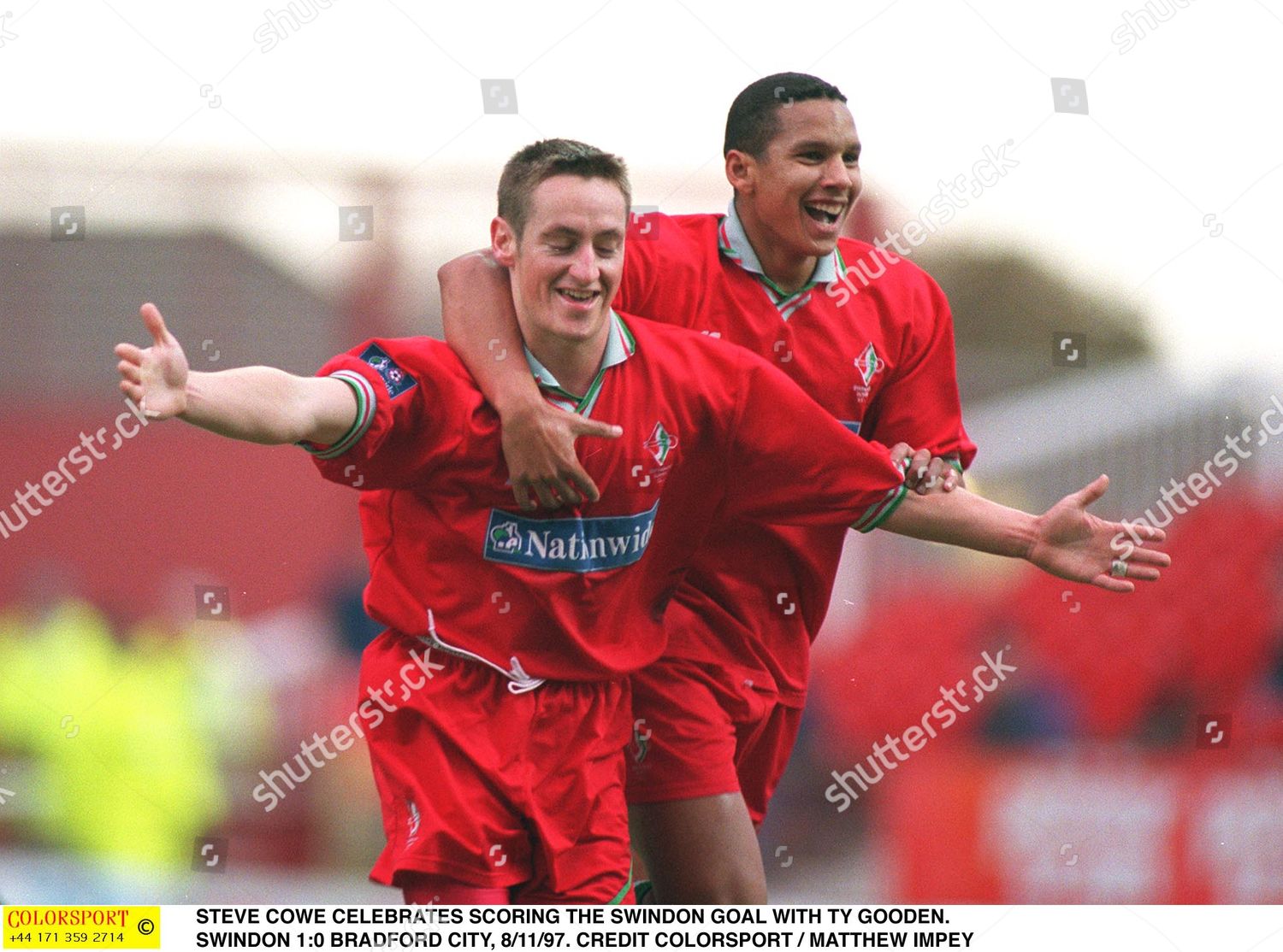 Steve Cowe Celebrates Scoring Swindon Goal Editorial Stock Photo ...