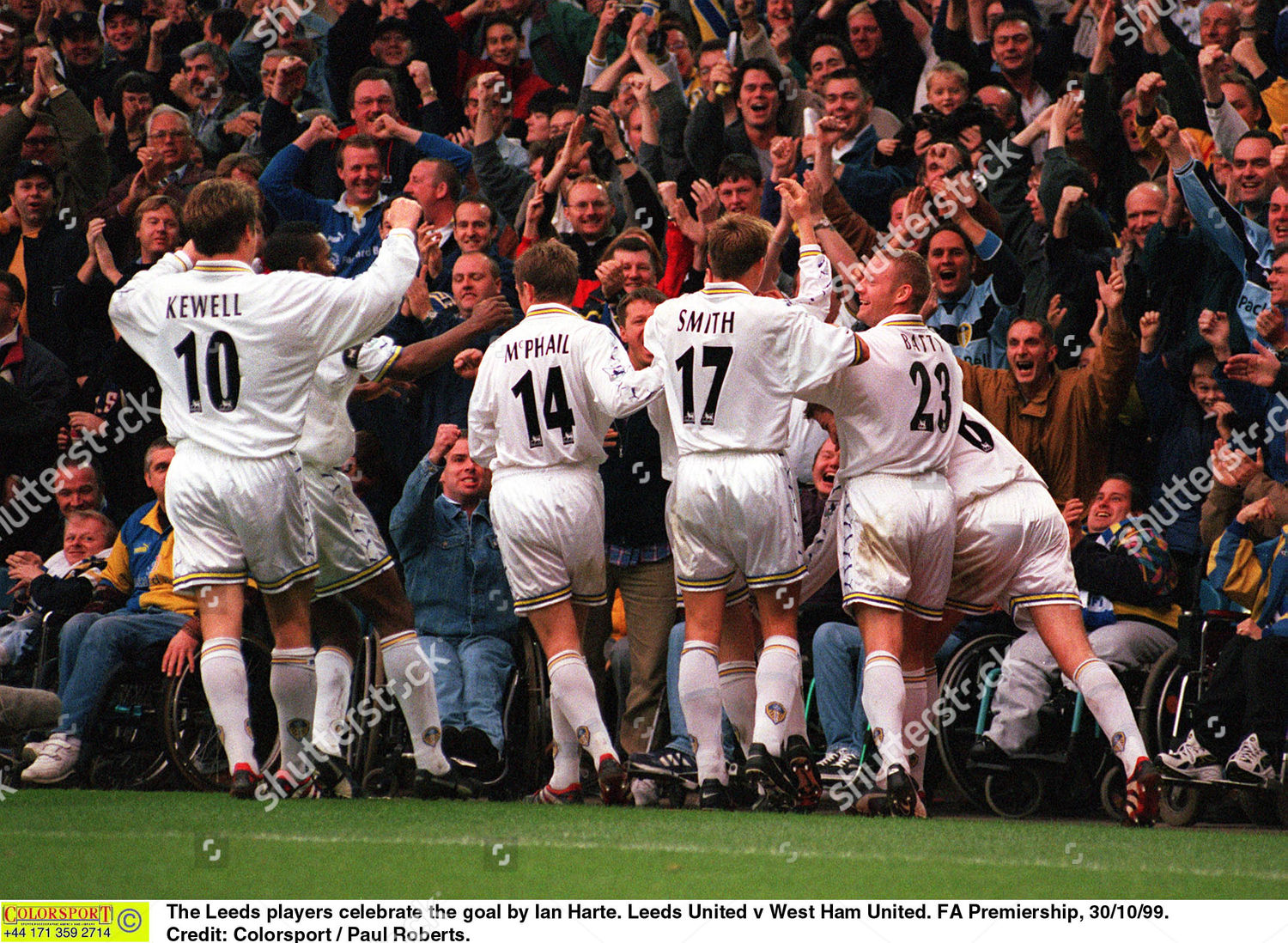 Leeds Players Celebrate Goal By Ian Editorial Stock Photo - Stock Image ...