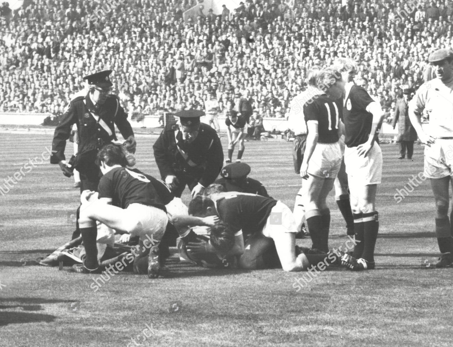 Eric Caldow Scotland Helped Onto Stretcher Editorial Stock Photo ...