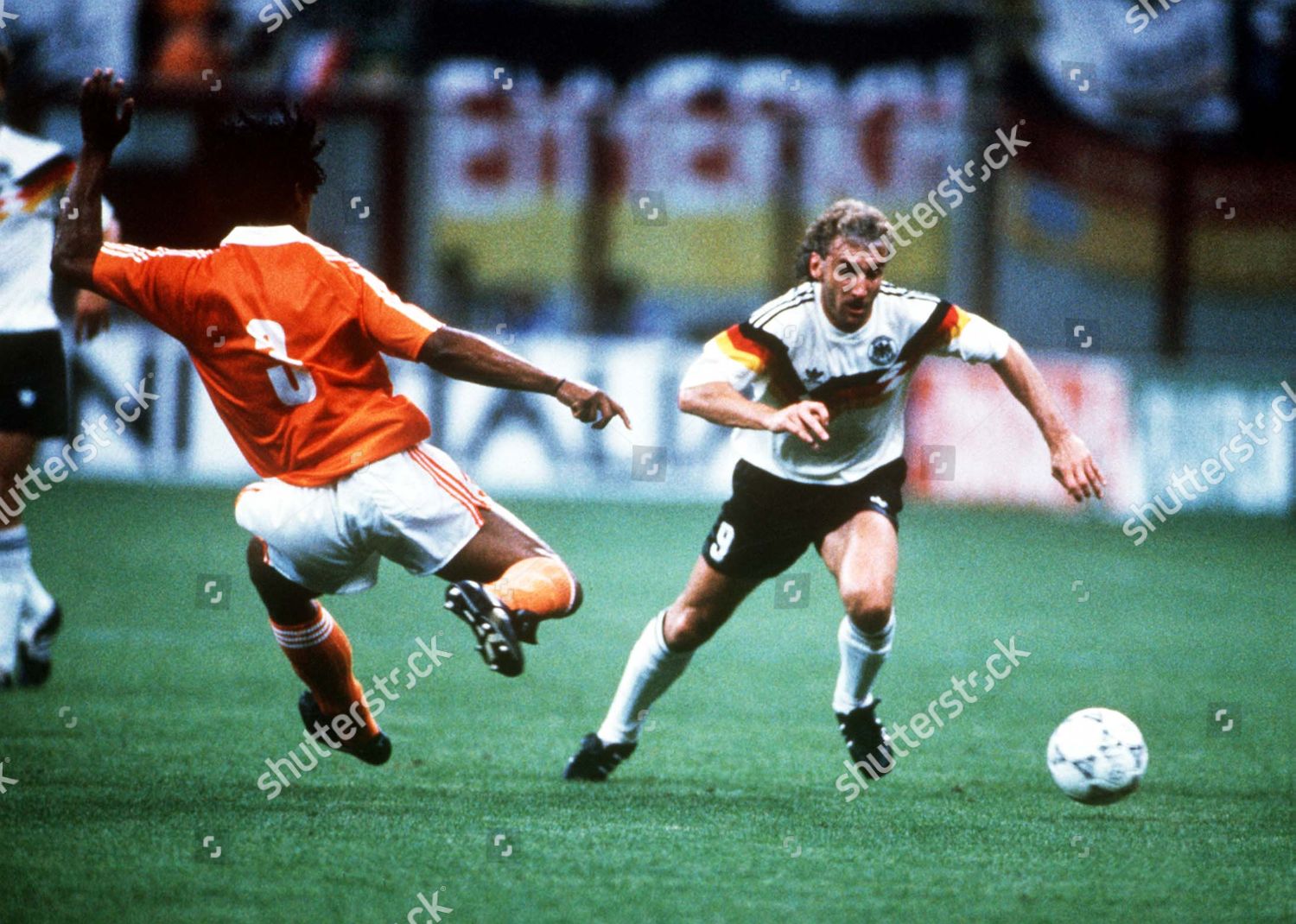 Frank Rijkaard Holland Dives Tackle Rudi Editorial Stock Photo - Stock ...