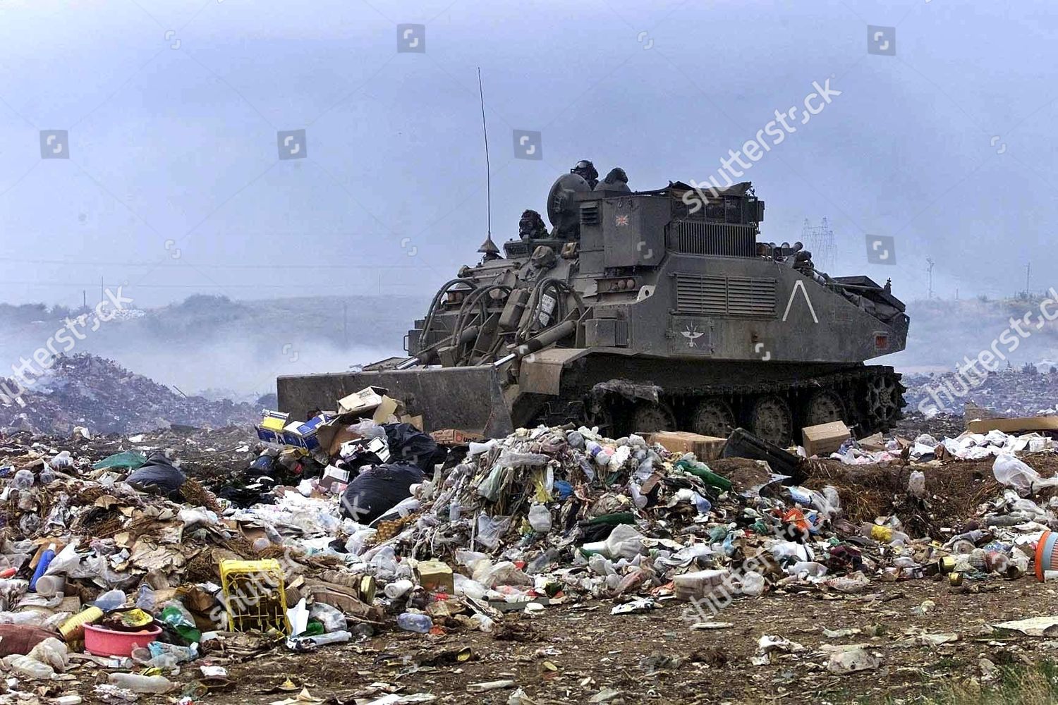 British Soldiers Tank Clearing Rubbish Tip Editorial Stock Photo ...
