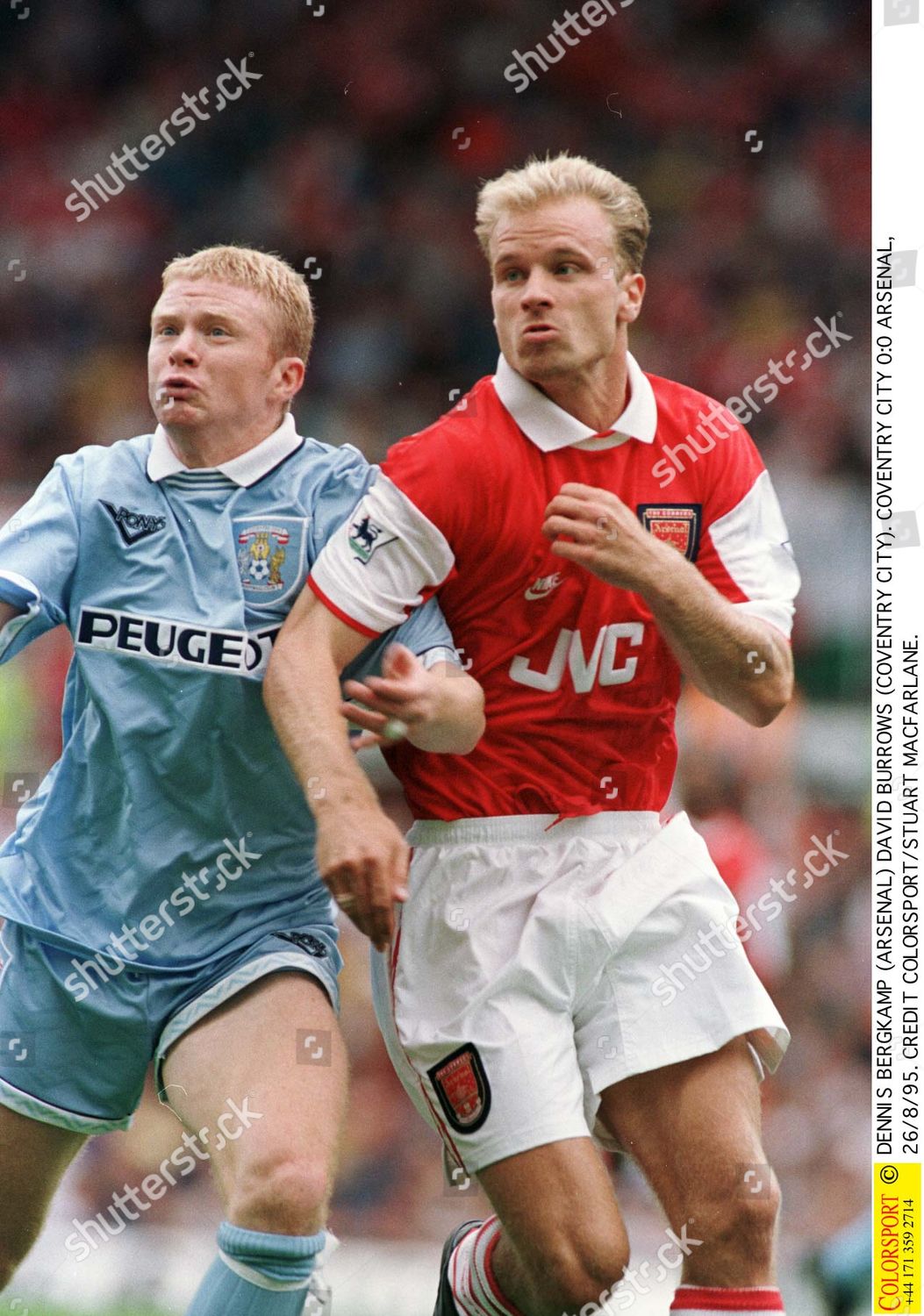 Dennis Bergkamp Arsenal David Burrows Coventry Editorial Stock Photo ...