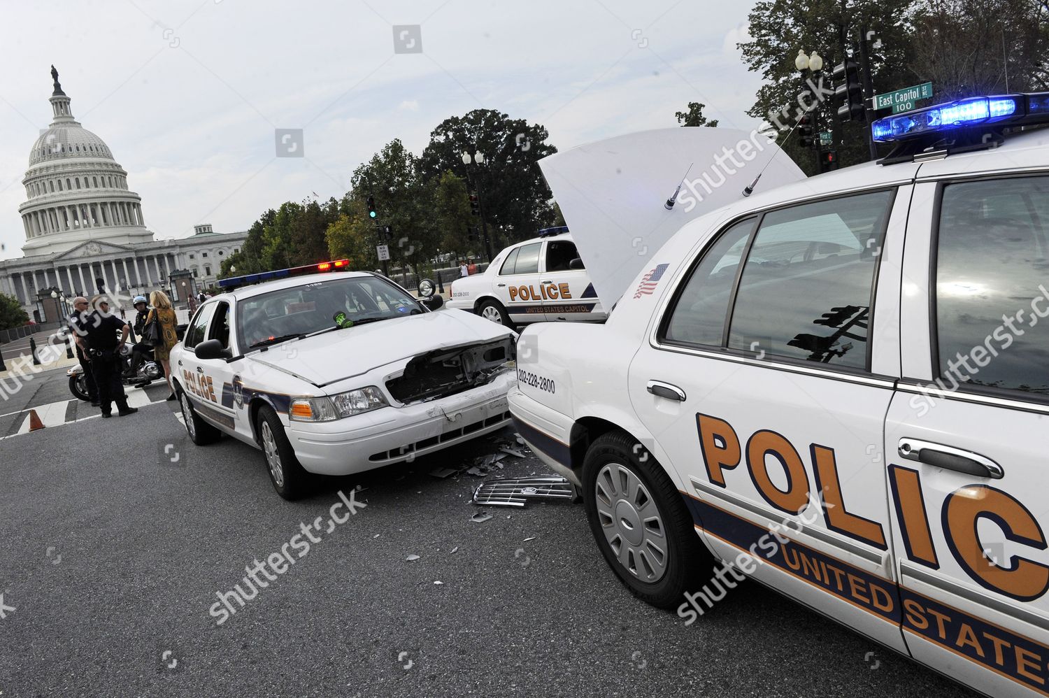 Two Police Cars Crash Into Each Editorial Stock Photo - Stock Image ...